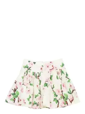 Oscar De La Renta Floral Tiered Skirt - White