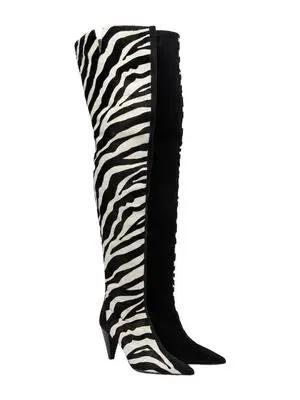 Khaite Harvey 85 Calf Hair Over-the-knee Boots - Black
