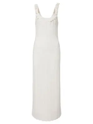 Carolina Herrera Knitted Scalloped Midi Dress - White