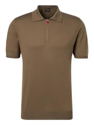 Kiton Cotton Half-zip Polo Shirt - Green