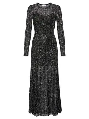Alaïa Alaïa Sequined Midi Dress Black