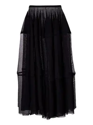 Alaïa Semi-sheer Midi Skirt - Black
