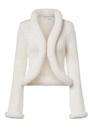 Alaïa Padded Wool-blend Cardigan - White