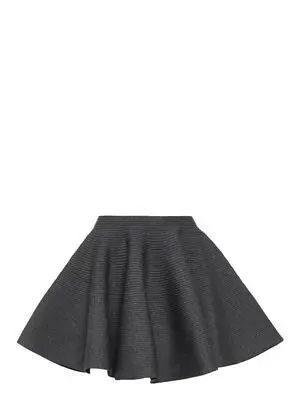 Alaïa Ribbed Wool-blend Miniskirt - Grey