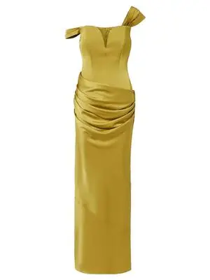Alex Perry Draped One-shoulder Gown - Yellow