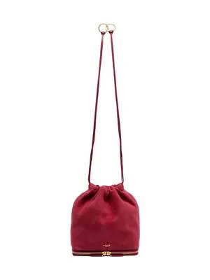 Alaïa Le Pochon Suede Bucket Bag - Red