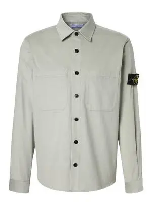 Stone Island Compass Cotton Corduroy Overshirt - Green