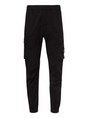 Stone Island Compass Cotton-blend Cargo Pants - Black