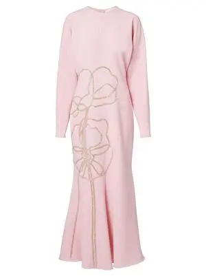 Costarellos Avenna Embellished Crêpe Midi Dress - Pink
