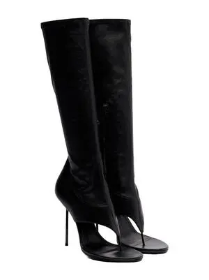 Paris Texas Lidia 105 Leather Knee-high Boots - Black