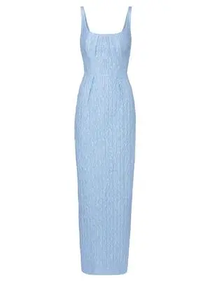 EMILIA WICKSTEAD Sharon Seersucker Gown Blue