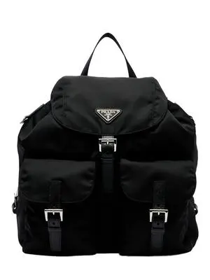 Prada Re-nylon And Leather-trimmed Backpack - Black