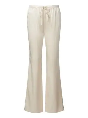 Rebecca Vallance Elise Silk Satin Flared Pants - White