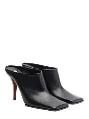 Alaïa 90 Leather Mules - Black