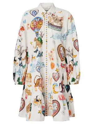 Camilla Printed Cotton Minidress - Multicoloured