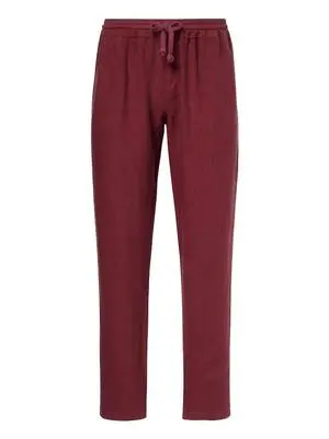Fedeli Linen Tape Pants - Red