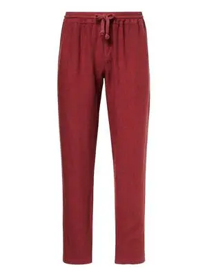 Fedeli Linen Tape Pants - Red
