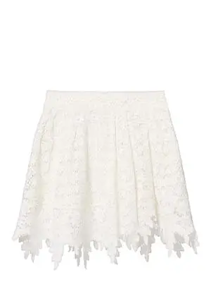Isabel Marant Hanta Floral Lace Mini Skirt - White