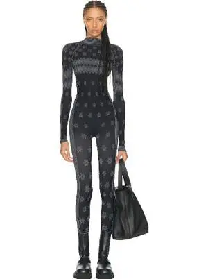SKIMS Ski First Layers Turtleneck Catsuit Obsidian Winter Fairisle