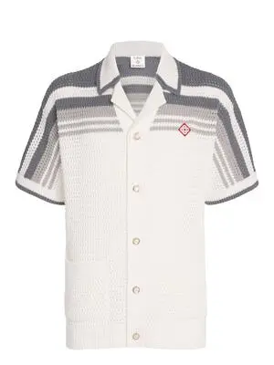 Casablanca Crochet Tennis Shirt - White