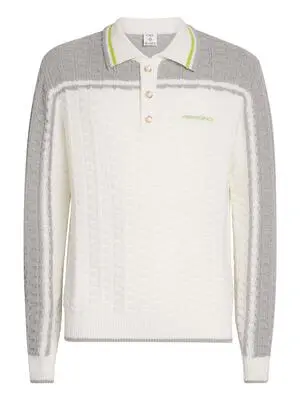Casablanca Cotton-blend Bouclé Polo Shirt - White