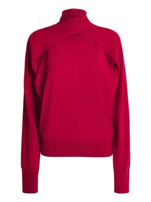 AERON Wool-cashmere Wrap Sweater - Red