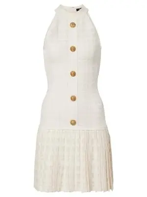 Balmain Checked Minidress - White