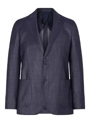 LARDINI Wool-blend Twill Suit Jacket - Blue