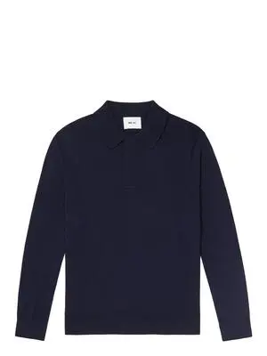 Nn07 Emerson 6605 Wool Polo Shirt - Blue