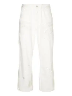 NEIGHBORHOOD Cropped Wide-leg Denim Cargo Trousers - White