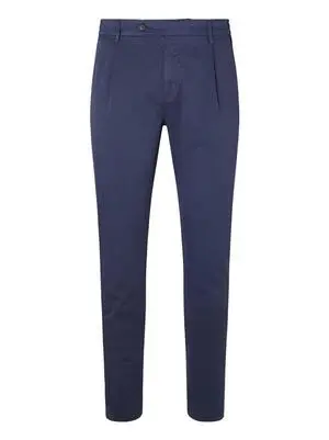 Eleventy Slim-fit Cotton-blend Twill Chinos - Blue