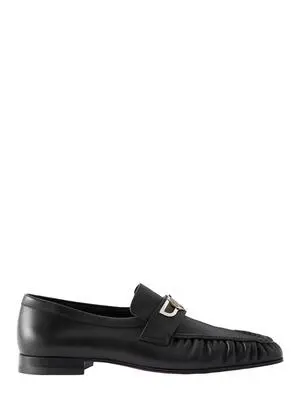 CHRISTIAN LOUBOUTIN Mocallista Embellished Leather Loafers - Black