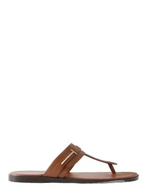TOM FORD Brighton Leather Sandals - Brown