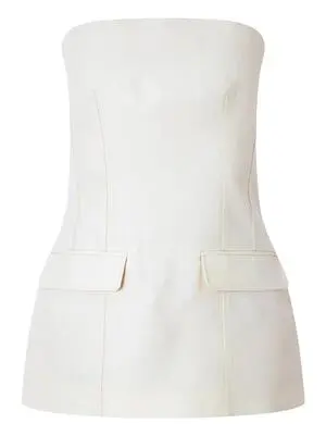 TOTEME Strapless Wool And Silk-blend Bustier Top - Ecru