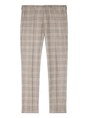 Paul Smith Slim-fit Wool Check Trousers - Brown