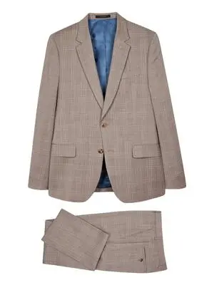Paul Smith The Soho Tailored-fit Grey Check Wool Suit - White