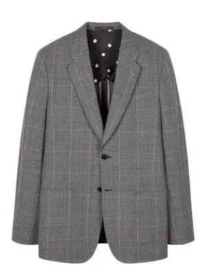 Paul Smith Tailored-fit Check Wool Buggy-lined Blazer - Grey