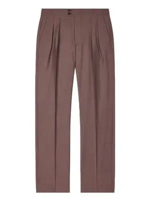 Paul Smith Pleat Front Wool-mohair Trousers - Purple