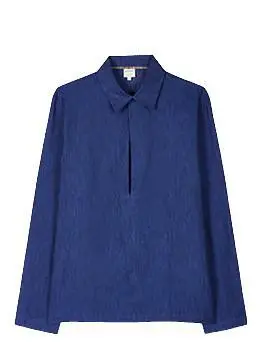 Paul Smith Indigo Linen Popover Shirt - Blue