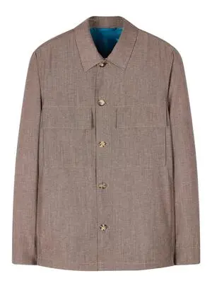 Paul Smith Light Wool-cotton Blend Overshirt - Brown