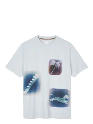 Paul Smith Light 'lumiere' Placet Print T-shirt - Blue