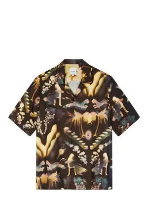 Paul Smith Lumiere' Print Lyocell Short-sleeve Shirt - Black