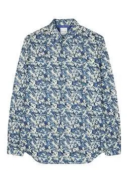 Paul Smith Indigo Flower Print Cotton Shirt - Blue
