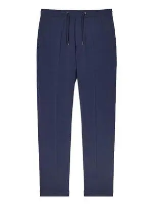Paul Smith Check Seersucker Drawstring Trousers - Blue