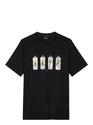 Paul Smith Spray Cans' Print T-shirt - Black