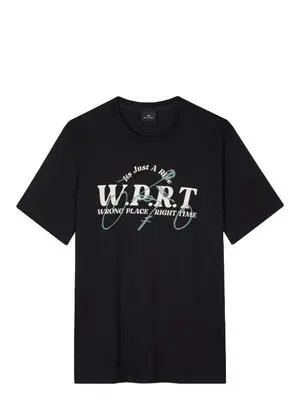 Paul Smith Wrong Place Right Time' Print T-shirt - Black