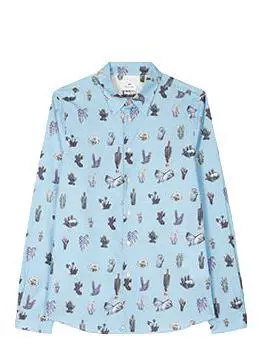 Paul Smith Pale 'prickly Pear' Shirt - Blue