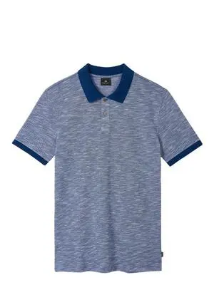 Paul Smith Organic Cotton Navy Marl Polo Shirt - Blue