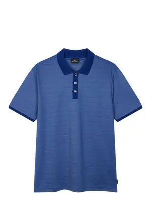 Paul Smith Cotton-blend Textured Polo Shirt - Blue