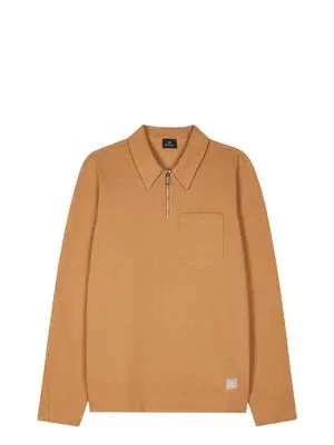Paul Smith Cotton-linen Zip-neck Sweatshirt - Brown